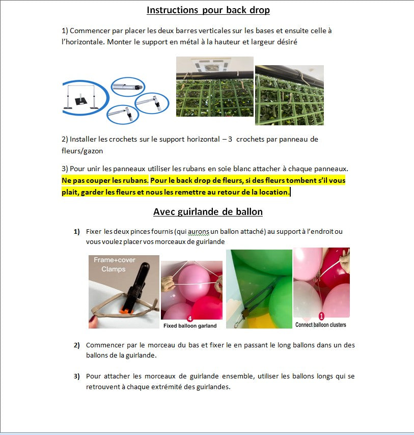 Instructions-Backdrop – La Fiesta Ideal